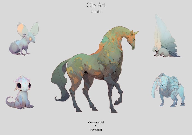 Alien Pets Clip Art, 12 Transparent PNG Images, Plus Bonus Pet - Etsy