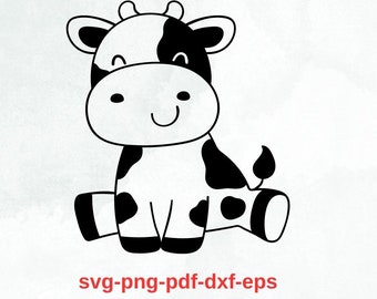 Baby Cow Svg - Etsy
