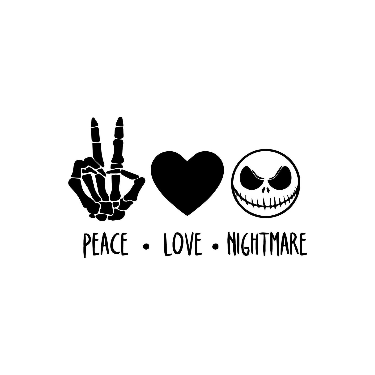 Peace Love Nightmare SVG Jack Face SVG Funny Halloween Shirt - Etsy Ireland
