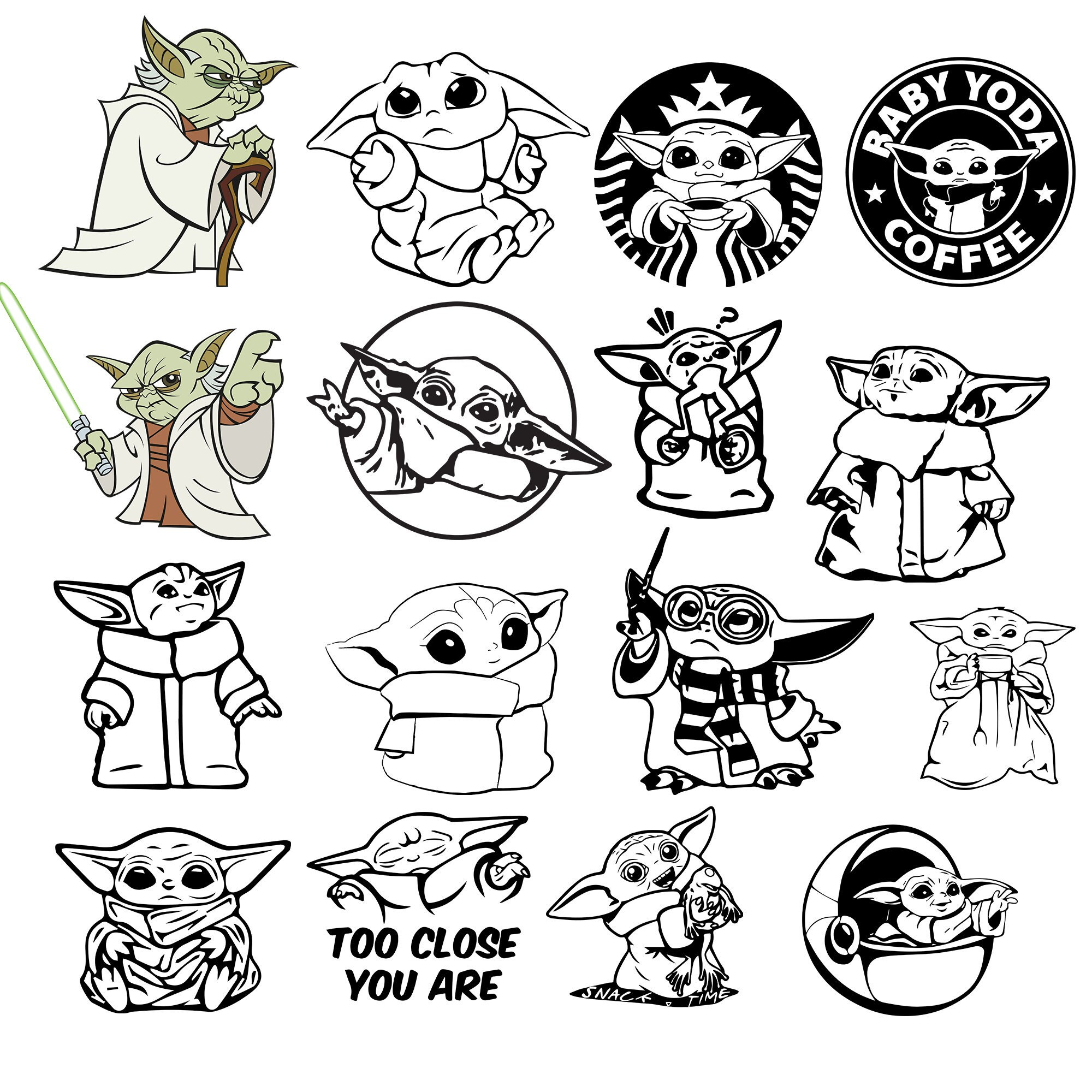 Baby Yoda SVG Dateien Cricut Clipart Cut File digitale - Etsy Österreich