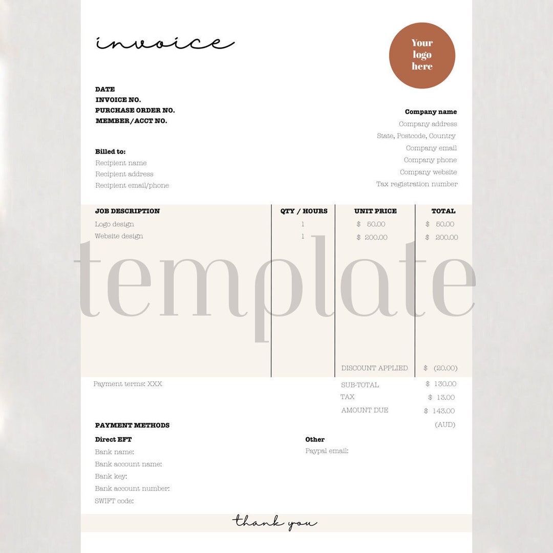 Modèle de facture | Modèle de facture pour petite entreprise | Modèle ...