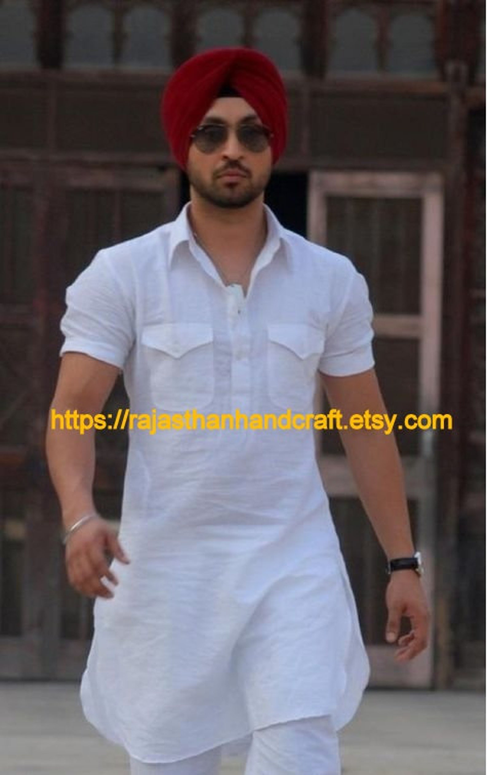 Indian Shirt Traditional Punjabi Kurta Custom Stitched for Men Tunic ...