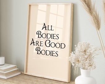 Body Positive Art Print, All Bodies Are Good Bodies, Curvy Girl ...