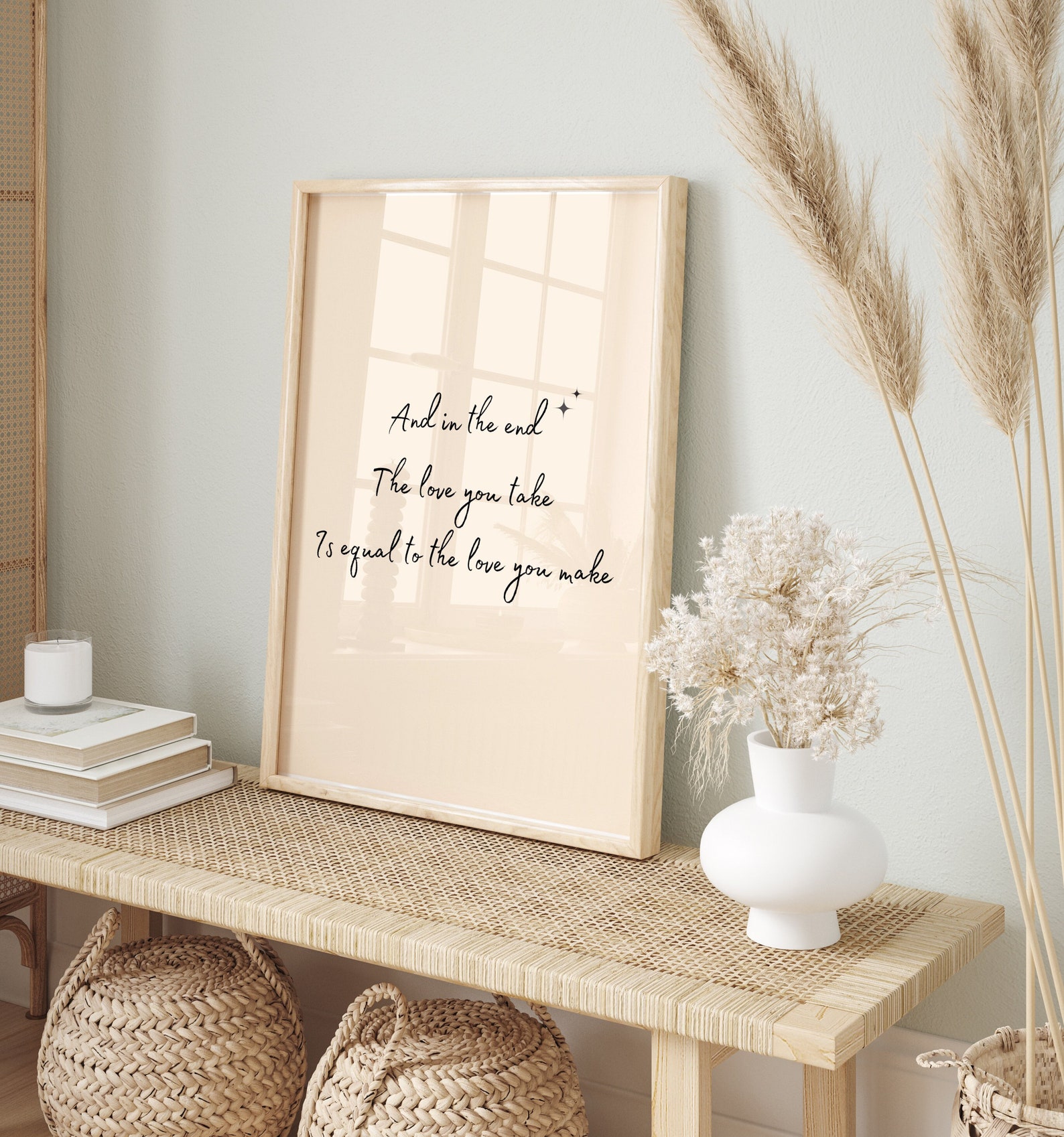 The Beatles the End, the Beatles the End Print, Song Lyrics, Retro ...