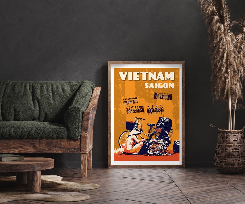 Vietnam Poster | Saigon Vintage Print - Etsy
