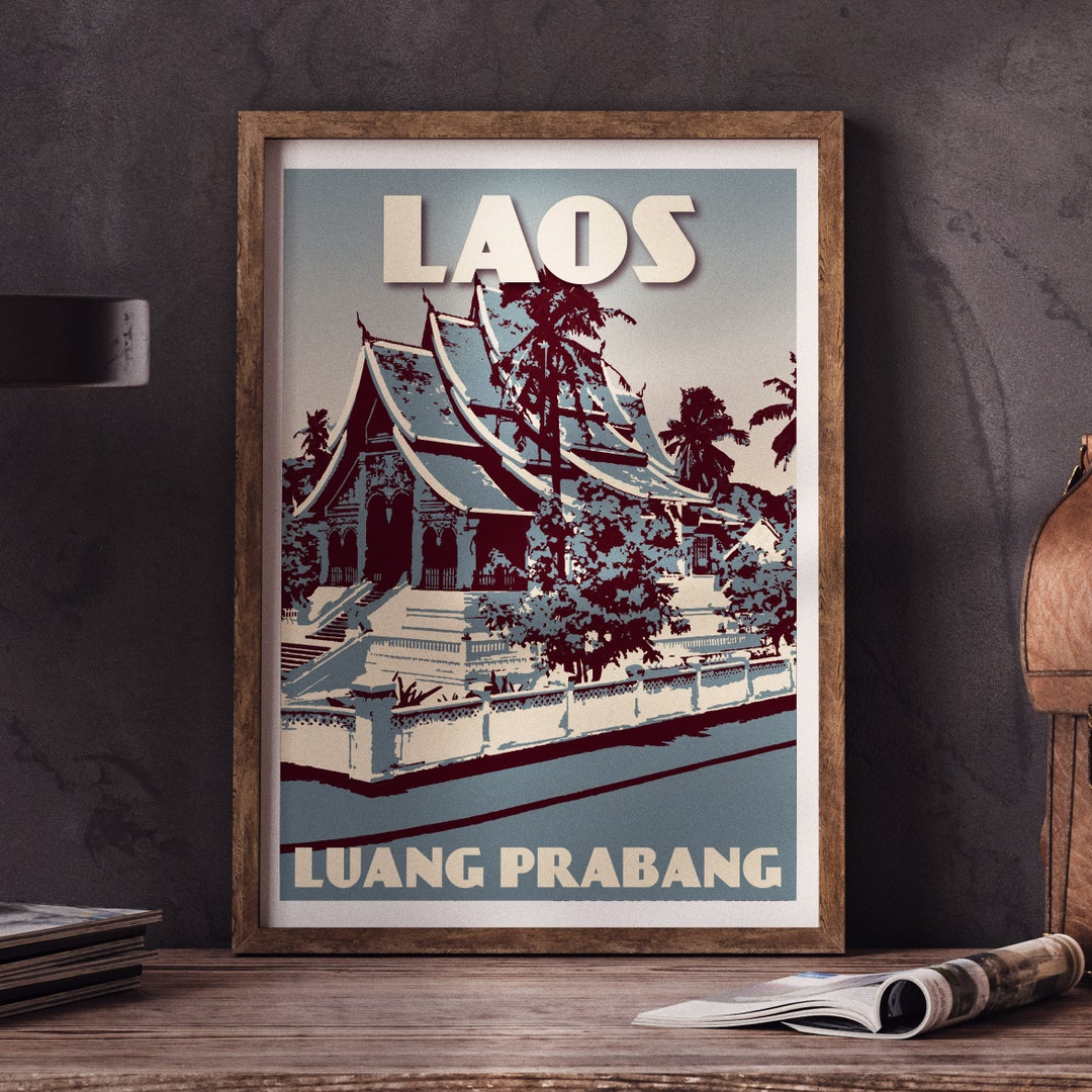 Laos Poster | Luang Prabang Vintage Print - Etsy