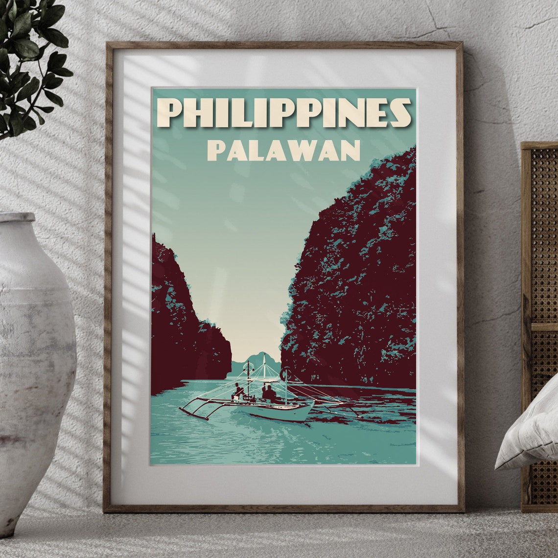Philippines Travel Poster Palawan Vintage Print - Etsy