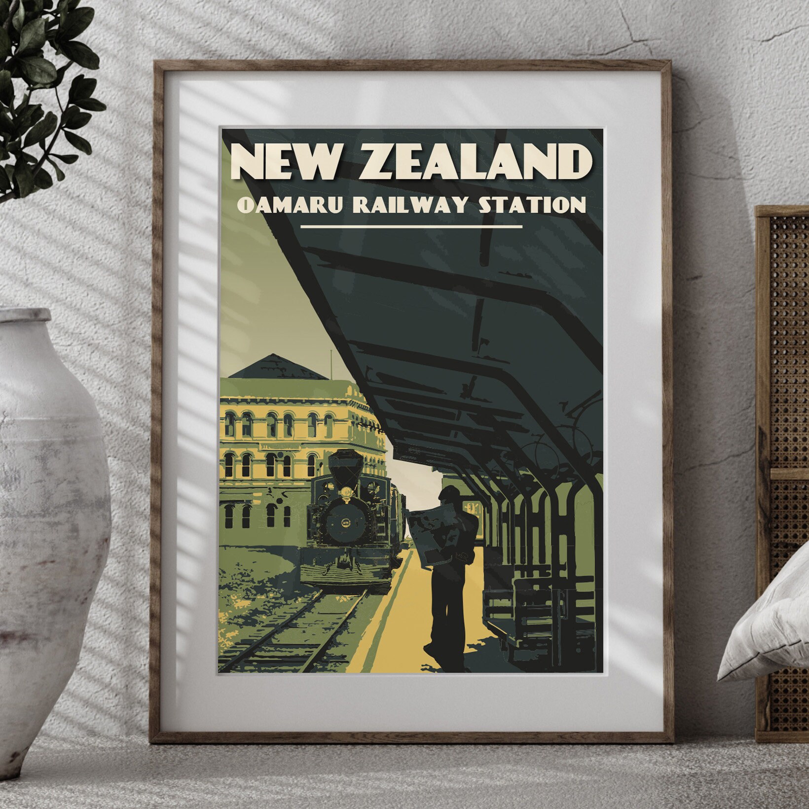 Neuseeland Poster | Oamaru Train Station Vintage Druck - Etsy.de