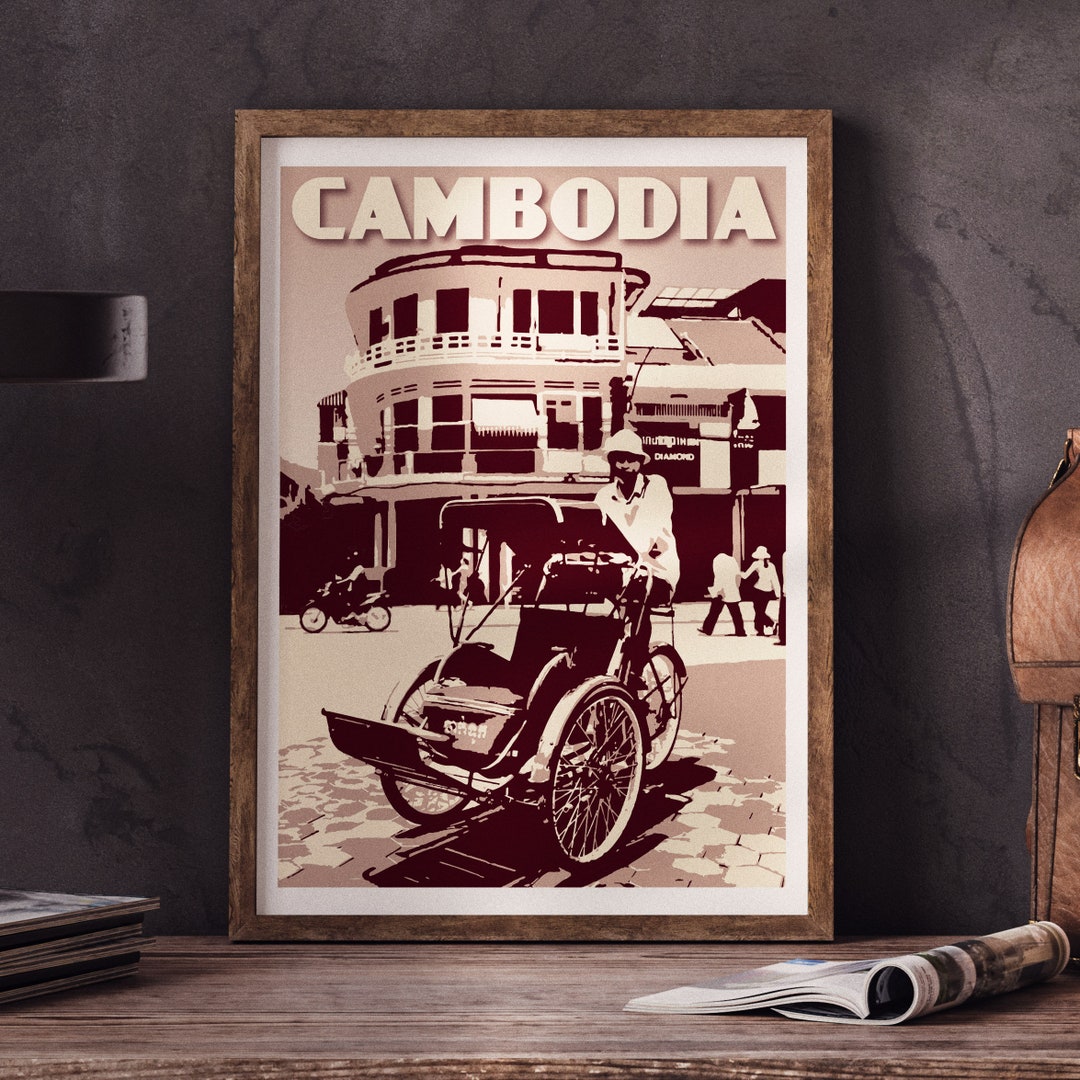 Cambodia Vintage Poster | Cambodia Print - Etsy