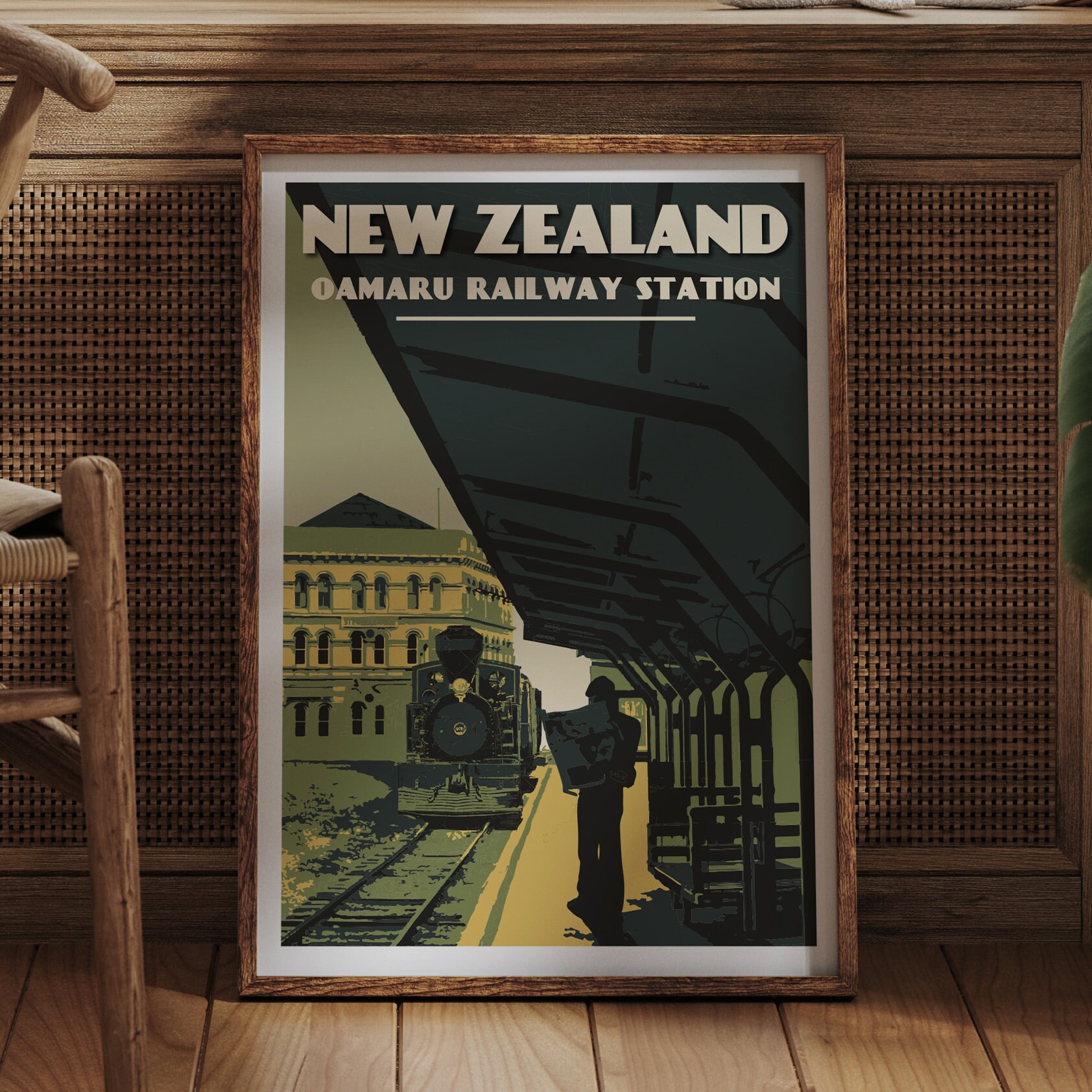 Neuseeland Poster | Oamaru Train Station Vintage Druck - Etsy.de