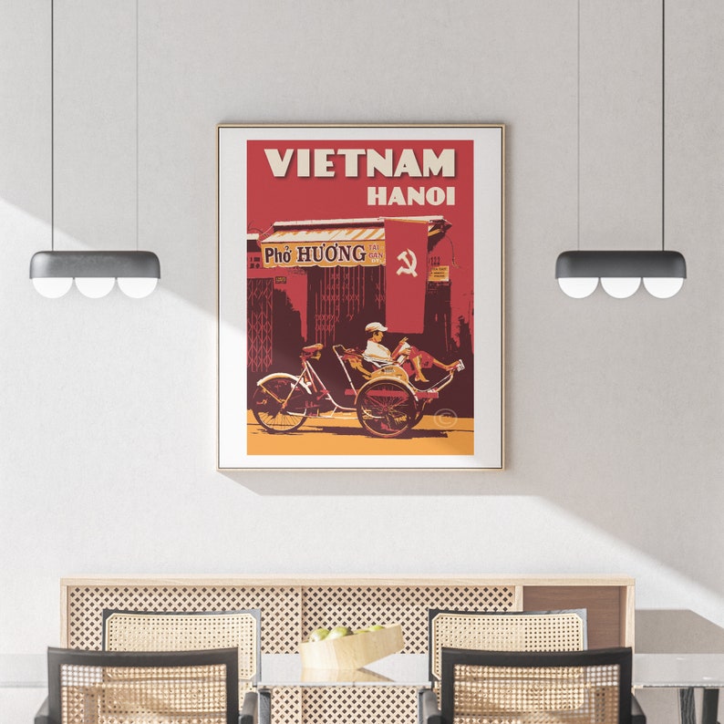 Vietnam Poster | Hanoi Vintage Print - Etsy