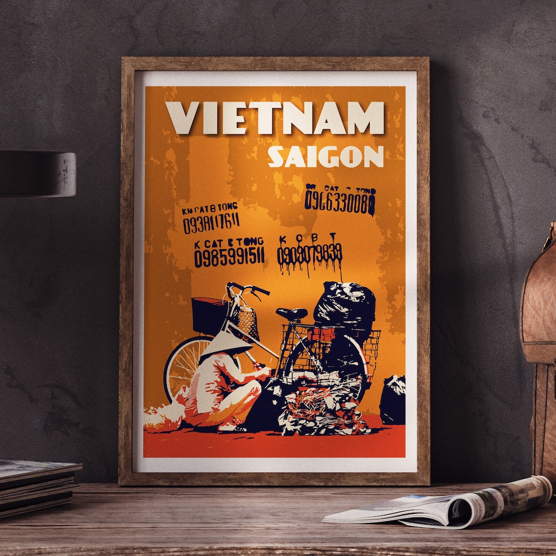 Vietnam Poster | Saigon Vintage Print - Etsy