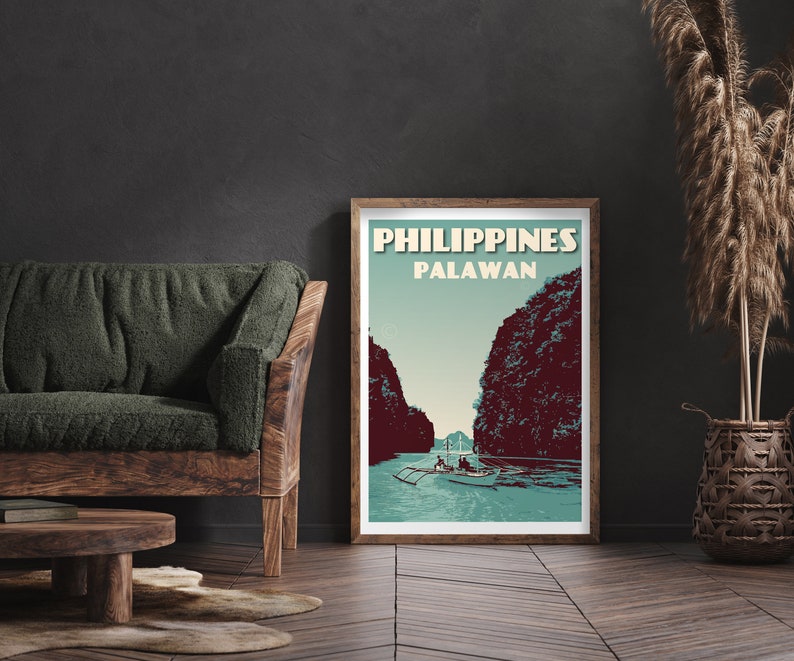 Philippines Travel Poster | Palawan Vintage Print - Etsy