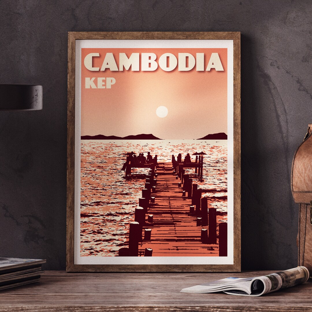 Cambodia Vintage Poster | Kep Print - Etsy