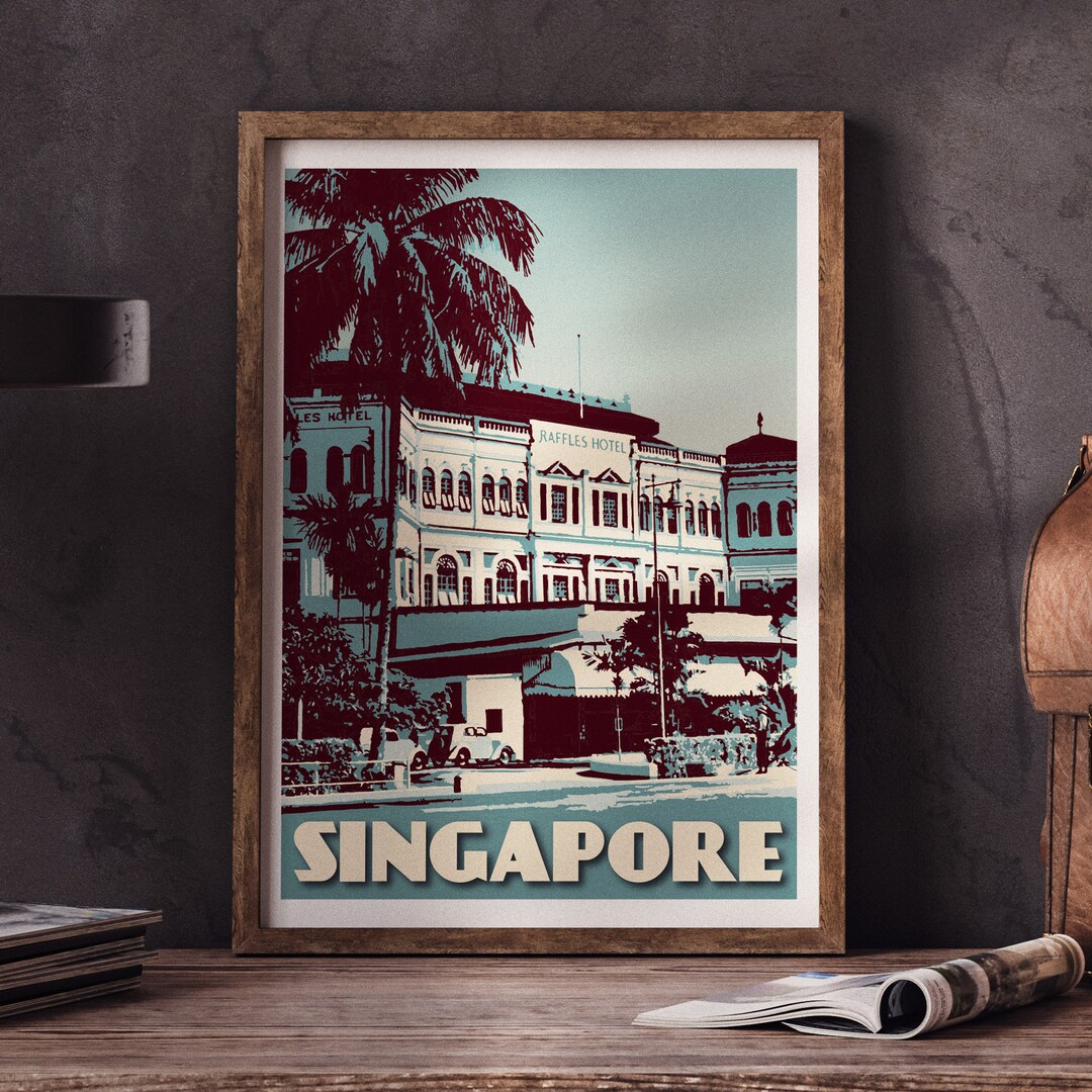 Singapore Vintage Poster - Raffles Hotel in the Old Days - Etsy