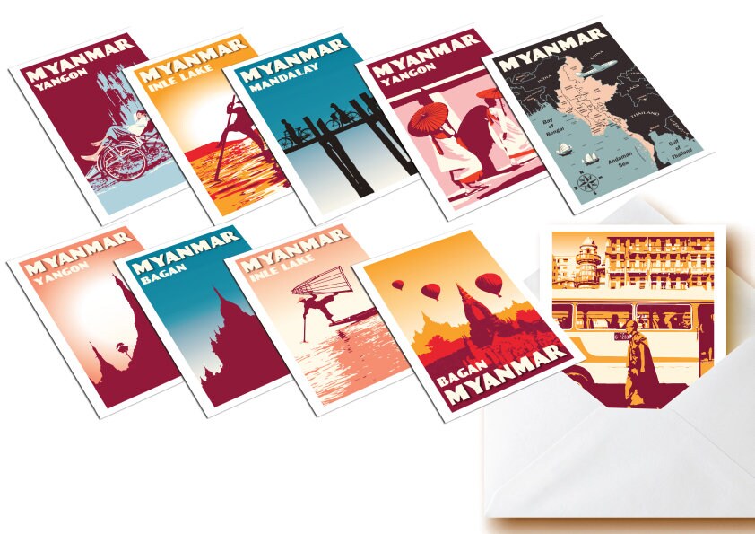 Set of 10 Vintage Postcards | Mix Any Design - Etsy