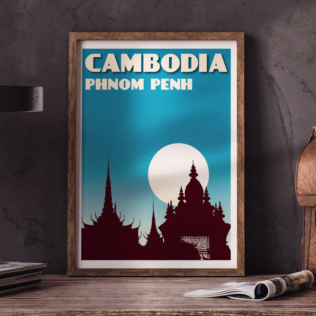 Cambodia Travel Poster | Phnom Penh - Etsy