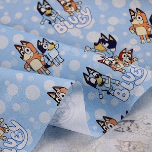 Bluey Fabric Blue Dog Family Fabric Cotton Cartoon Fabric Animation ...
