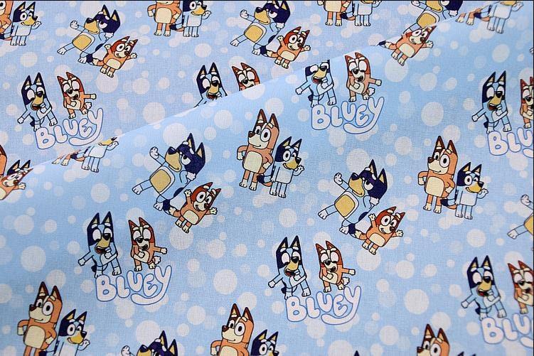 Bluey Fabric Blue Dog Family Fabric Cotton Cartoon Fabric Animation ...