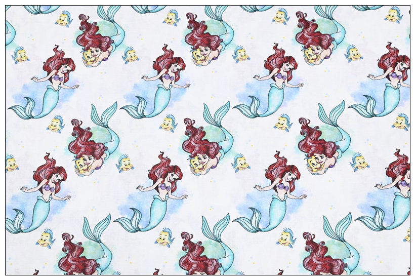 Disney Little Mermaid Ariel Fabric Princess Fabric Cotton - Etsy