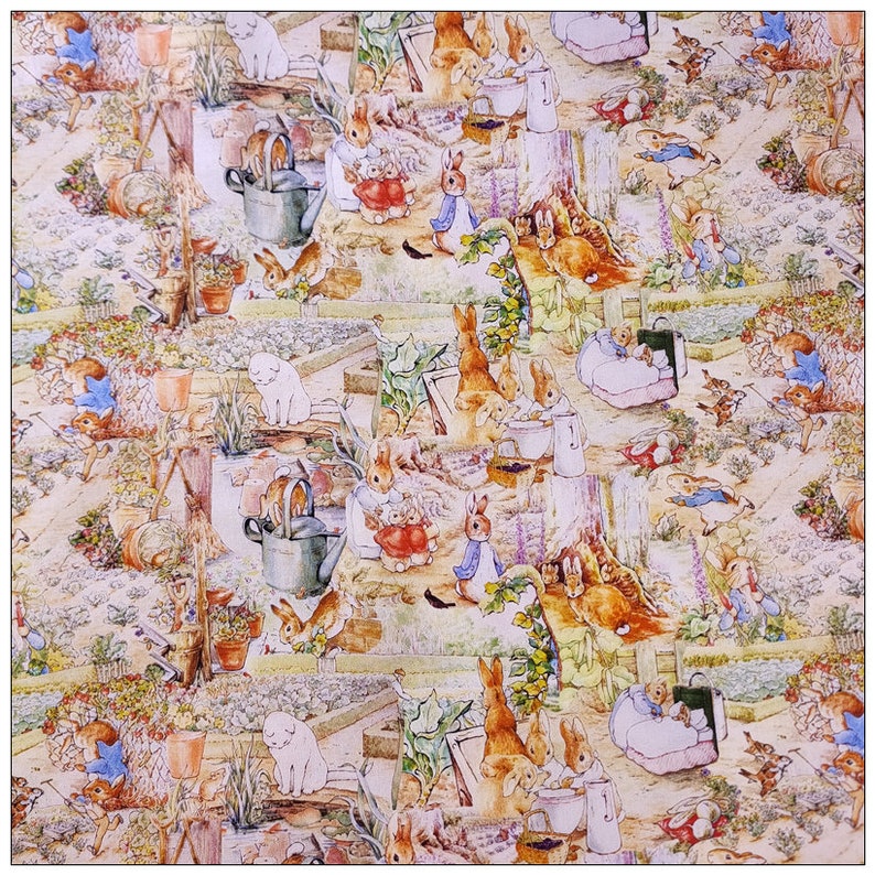 Peter Rabbit Fabric Beatrix Potter Fabric Cotton Cartoon - Etsy