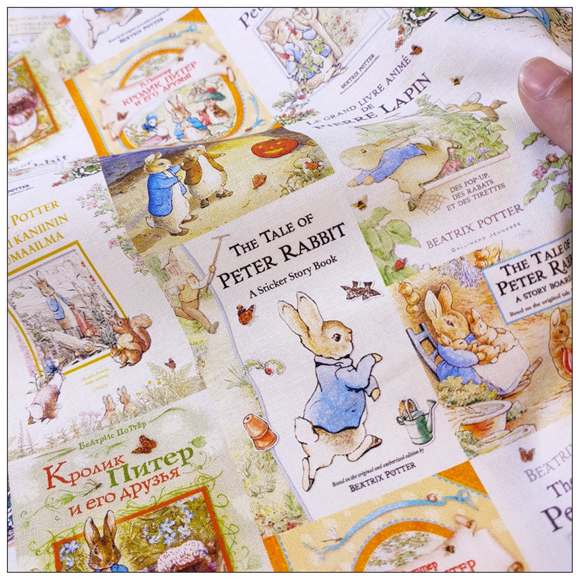 Peter Rabbit Fabric Beatrix Potter Fabric Cotton Cartoon - Etsy