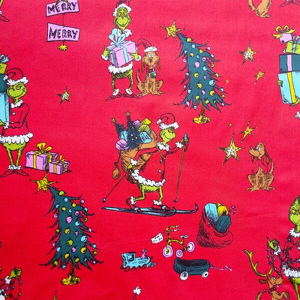 Grinch Fabric by the Yard - Etsy