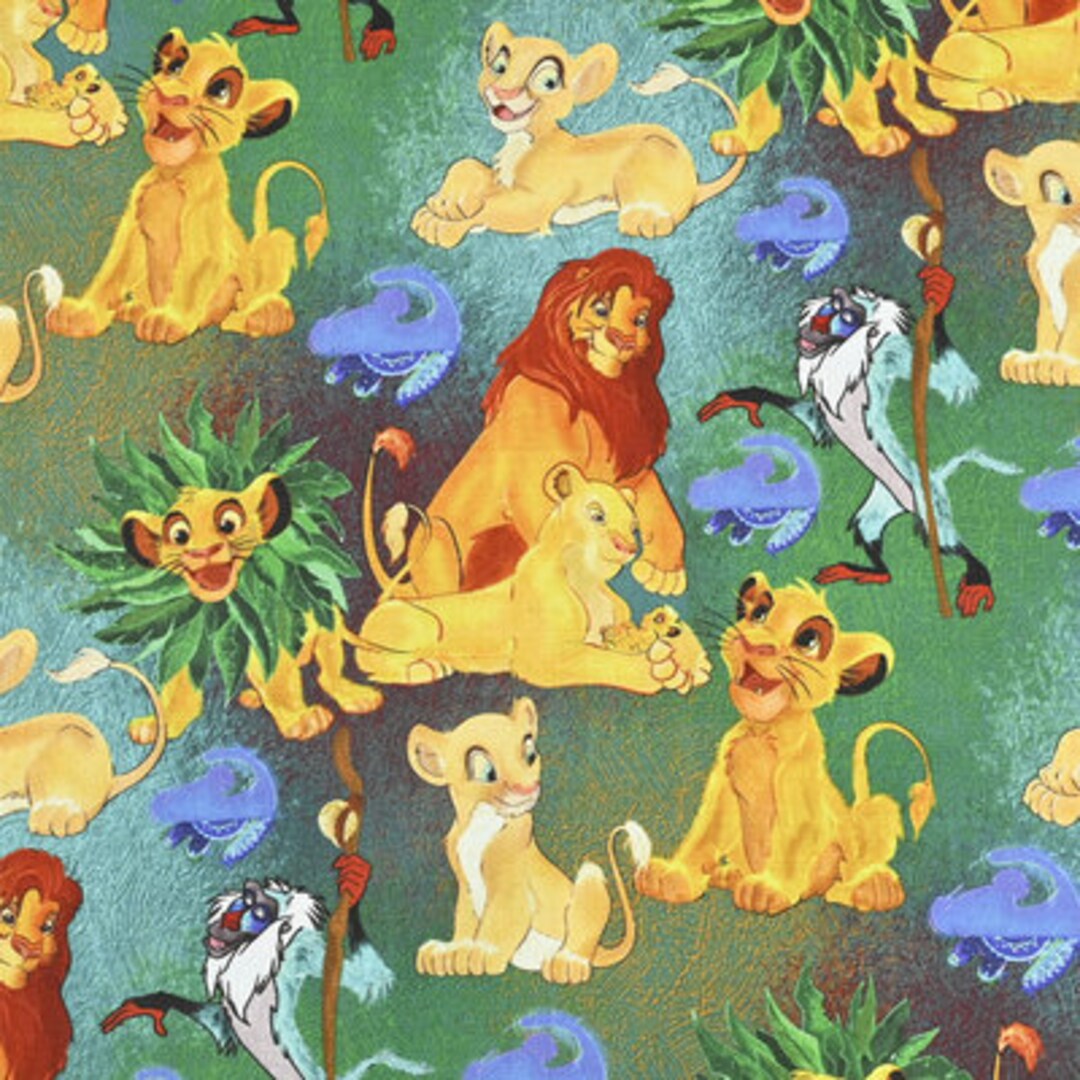 Lion King Fabric Lion Simba Mufasa Fabric Cotton Cartoon Fabric ...