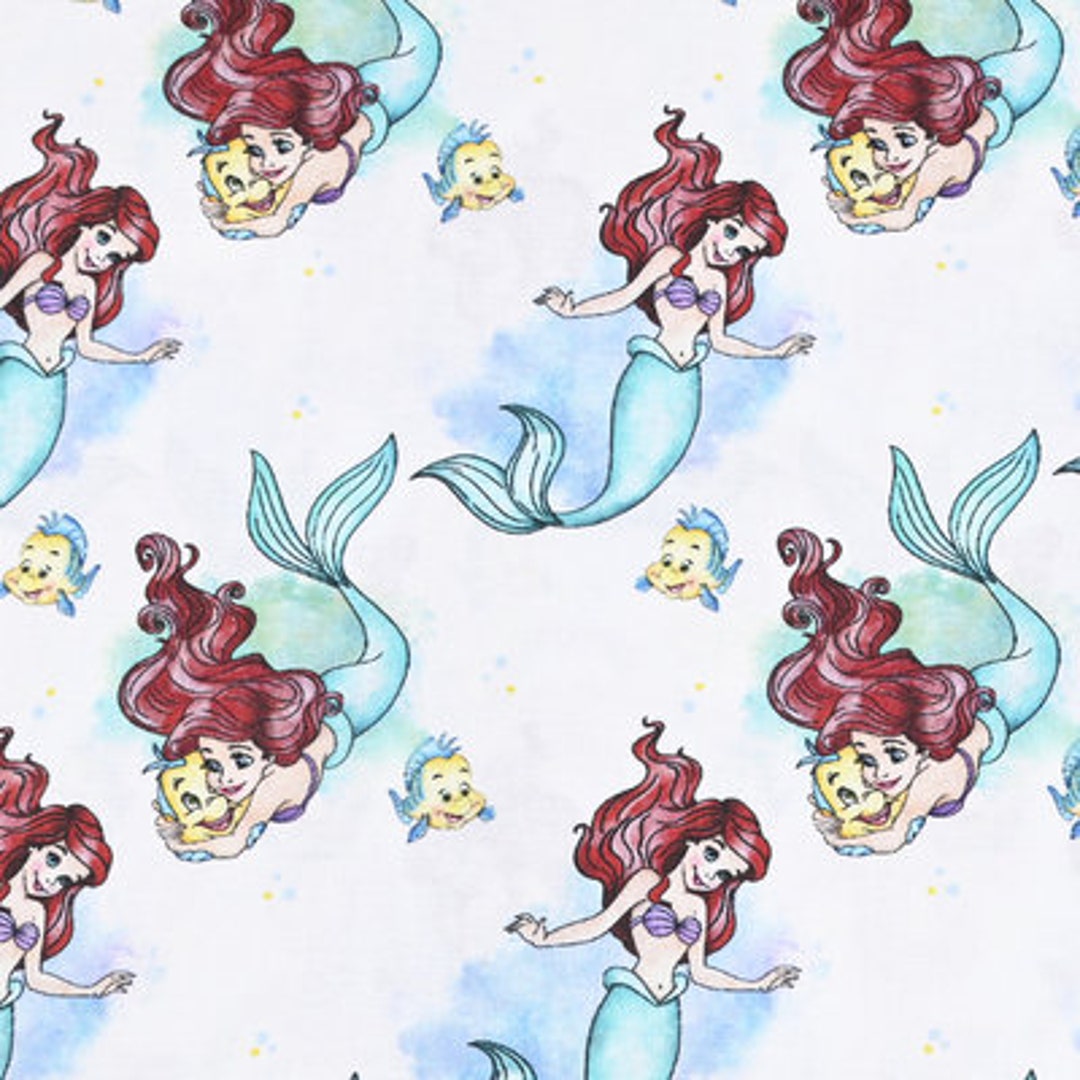Disney Little Mermaid Ariel Fabric Princess Fabric Cotton Cartoon ...