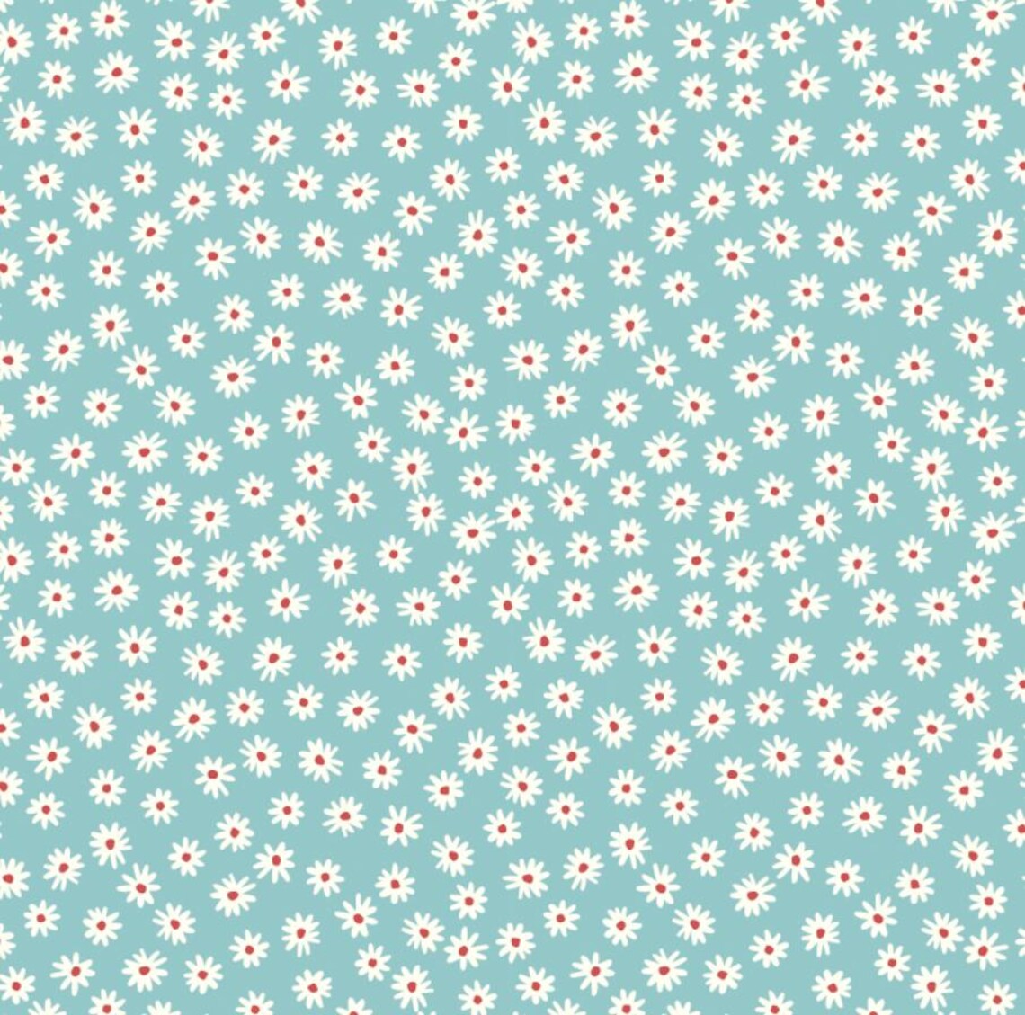 Blue&pink Vintage Daisy Floral Pattern Fabric Pure Cotton Fabric by the ...