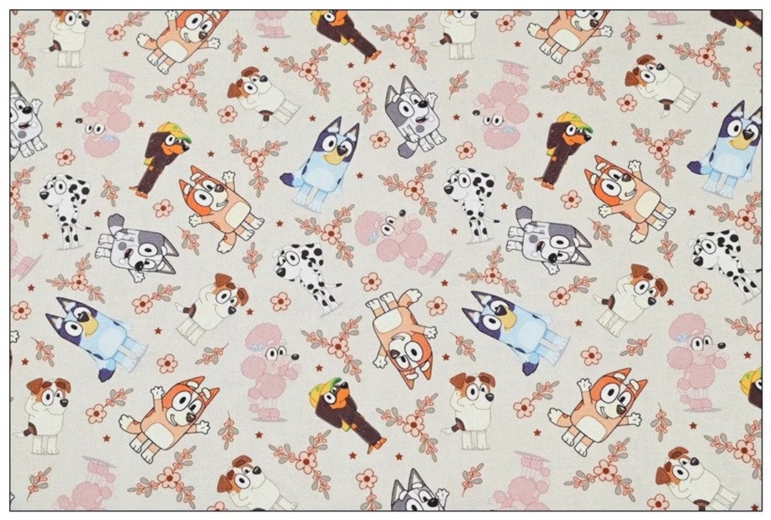 Bluey Fabric Blue Dog Family Fabric Cotton Cartoon Fabric Animation ...