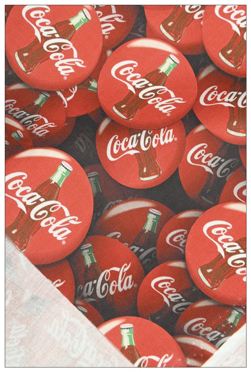 Coca-cola Fabric Red Cola Logo Glass Bottles Fabric Cotton - Etsy Canada
