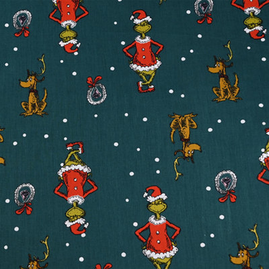 The Grinch Christmas Fabric Cotton Cartoon Fabric Animation Fabric by ...