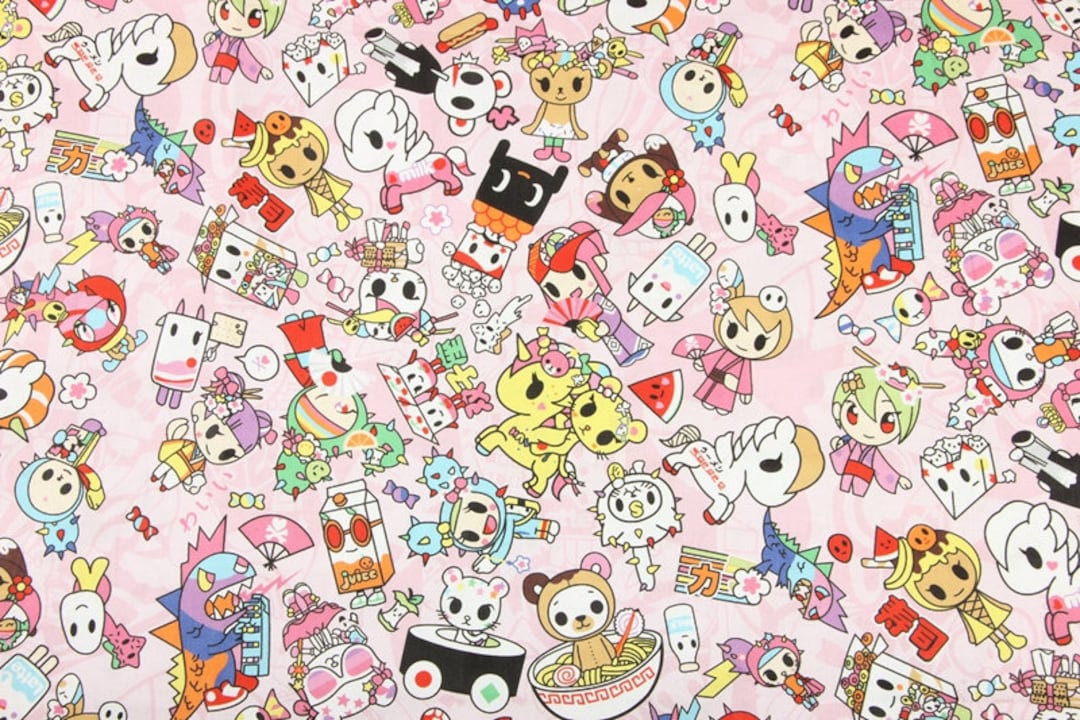 Tokidoki Fabric Unicorn Cactus Donutella Fabric Japanese Fabric Cotton ...