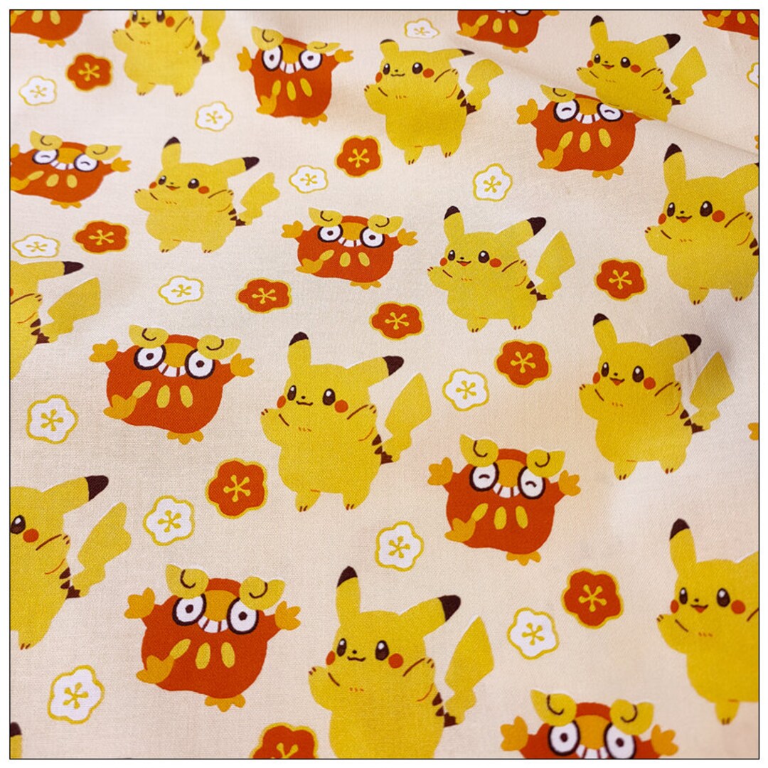Pokemon Fabric Pikachu Fabric Pocket Monster Cotton Cartoon Fabric ...