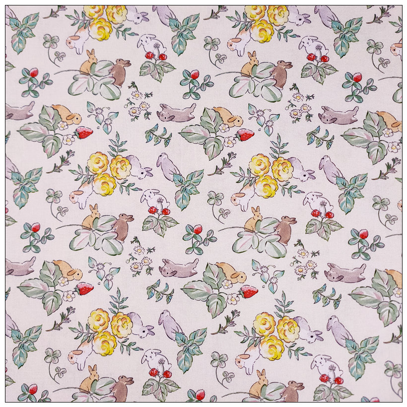 Rabbit Fabric Cute Animals Fabric Bunny Fabric Cotton Cartoon - Etsy