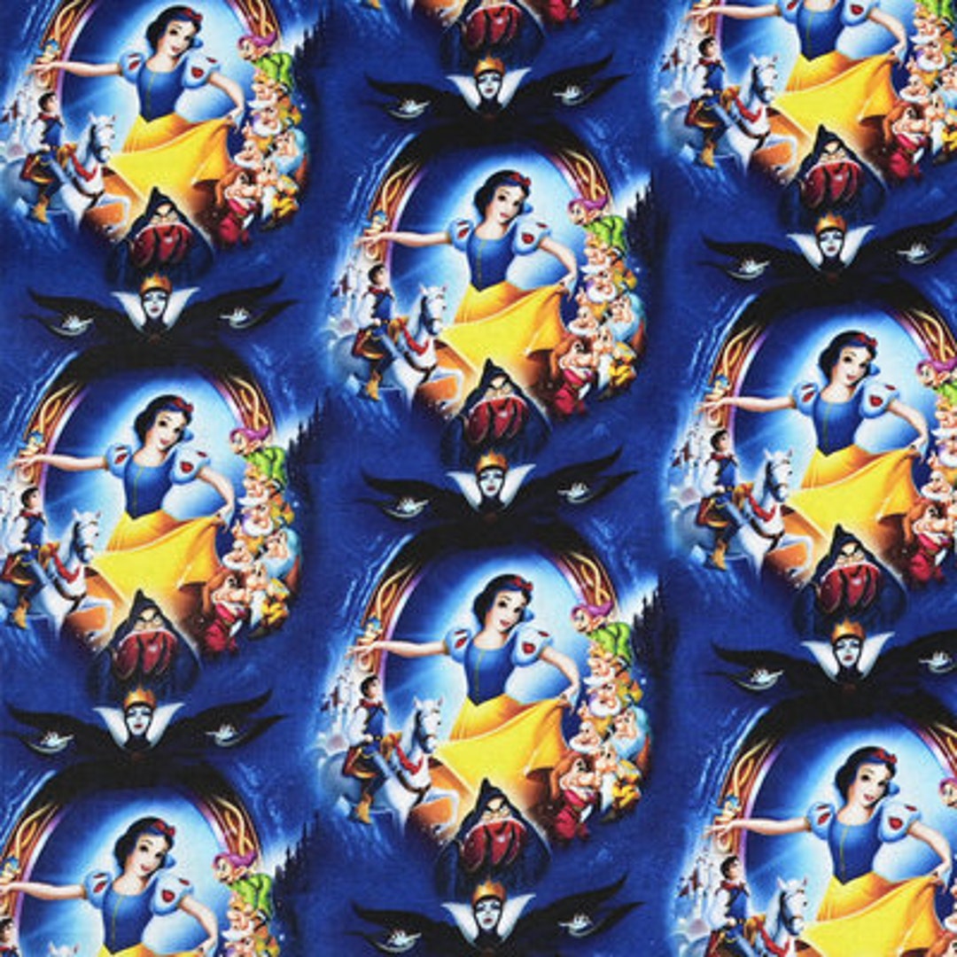 Disney Snow White Fabric Seven Dwarfs Fabric Villains Evil Queen ...