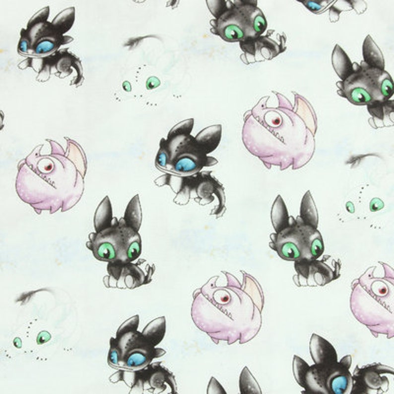 How to Train Your Dragon Fabric Night Fury Toothless Fabric Cotton ...
