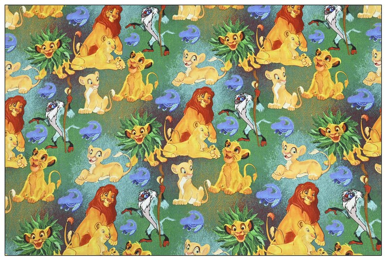Lion King Fabric Lion Simba Mufasa Fabric Cotton Cartoon - Etsy