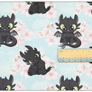 How to Train Your Dragon Fabric Night Fury Toothless Fabric Cotton ...