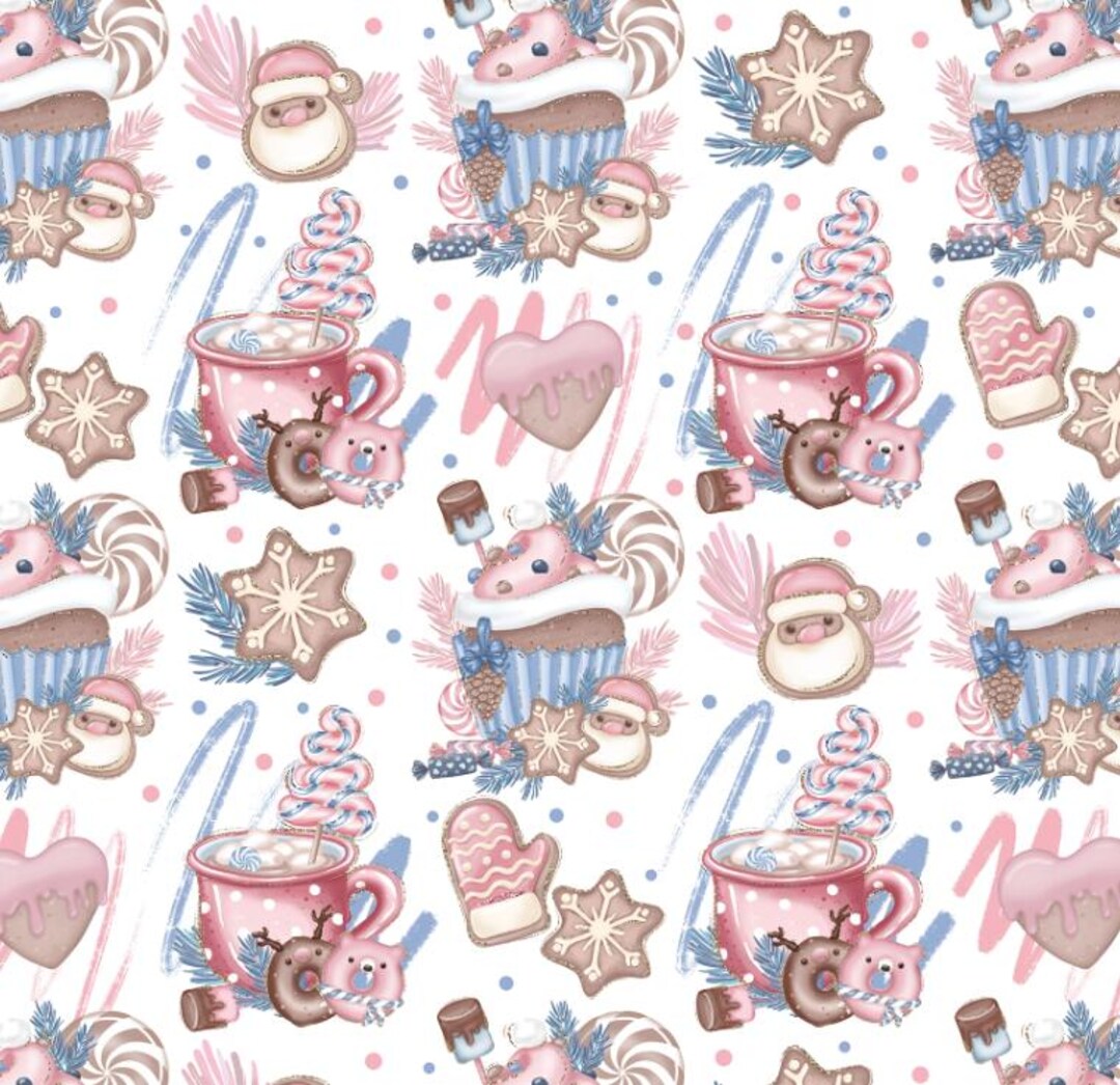 Sweet Christmas Coffee Pattern Cotton Fabric by the Half Yard - Etsy