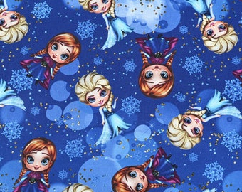 Disney Princess Elsa Anna Frozen Fabric Cotton Cartoon Fabric Animation ...