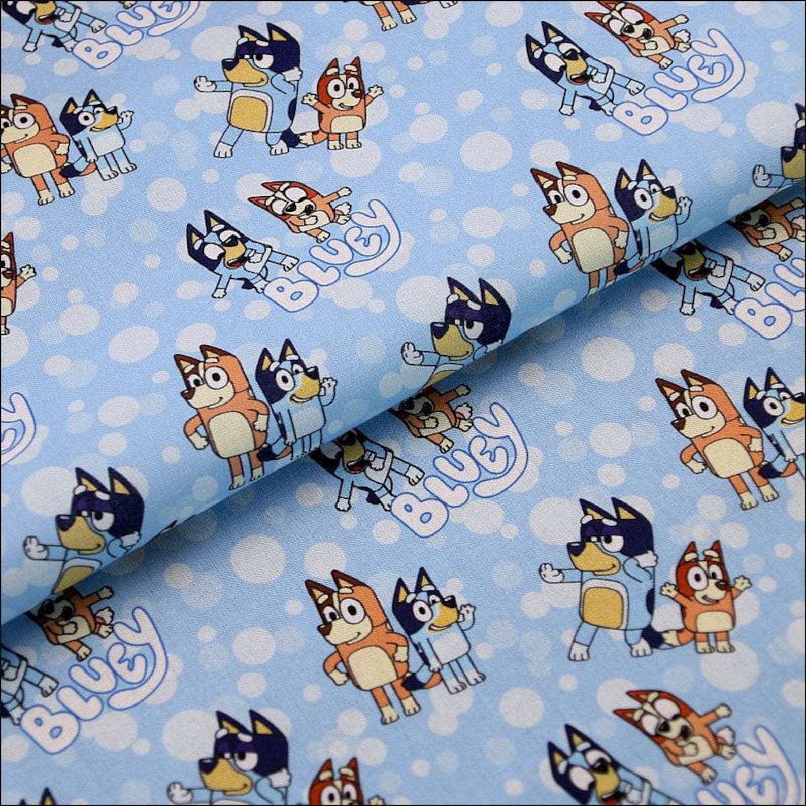 Bluey Fabric Blue Dog Family Fabric Cotton Cartoon Fabric Animation ...