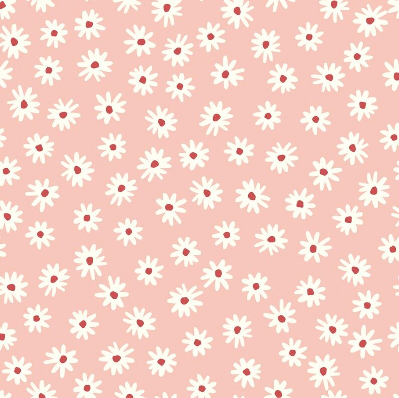 Blue&pink Vintage Daisy Floral Pattern Fabric Pure Cotton Fabric by the ...