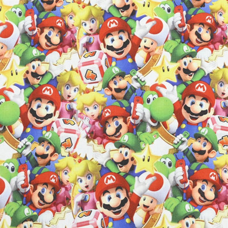 Super Mario Fabric by the Yard - Etsy
