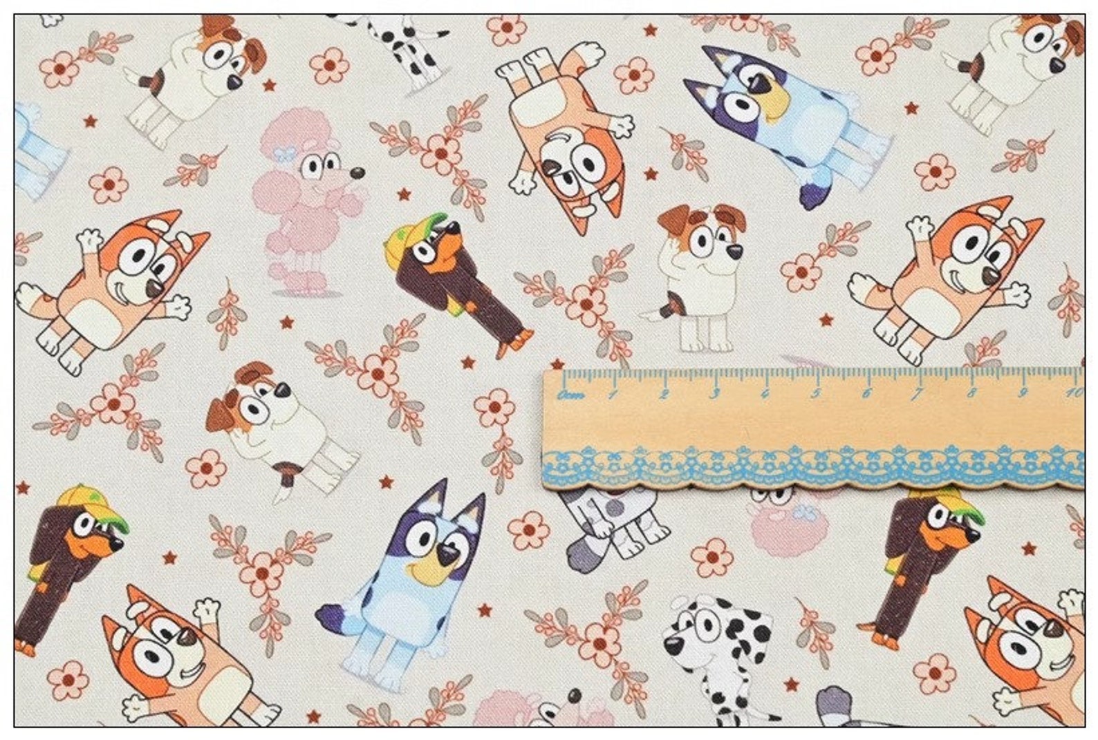 Bluey Fabric Blue Dog Family Fabric Cotton Cartoon Fabric Animation ...