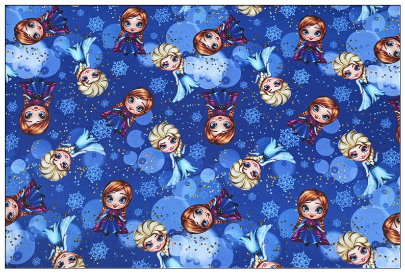 Disney Princess Elsa Anna Frozen Fabric Cotton Cartoon Fabric Animation ...