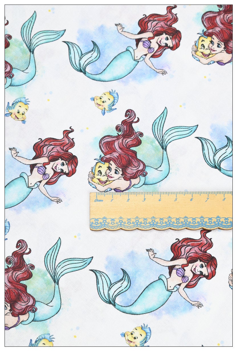 Disney Little Mermaid Ariel Fabric Princess Fabric Cotton - Etsy