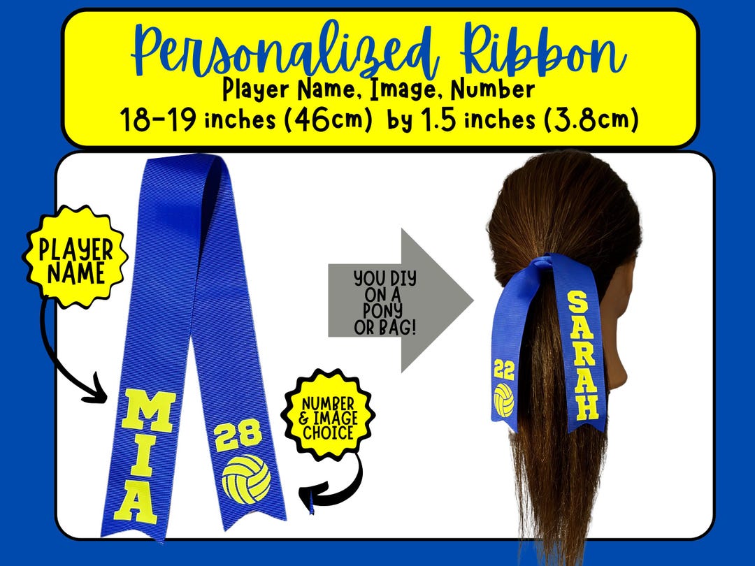 Blue Yellow Name, Number, Image PERSONALIZED Ribbons, for DIY Hair ...
