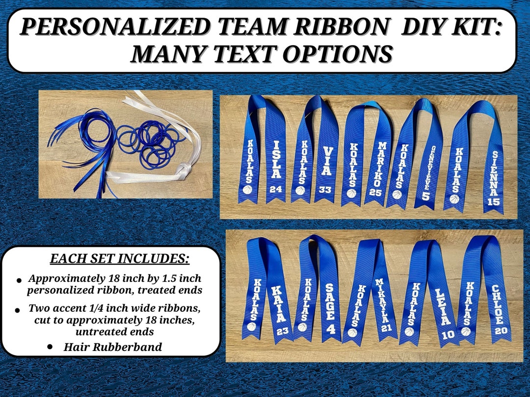 Personalized TEAM Ribbon DIY Kit for Volleyball, Softball, Dance, Pom ...